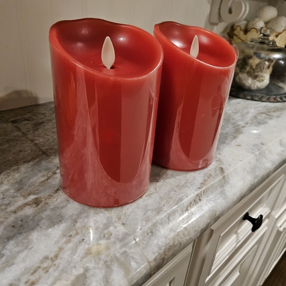 luminara | Accents | 2 Red Luminara Led Pillar Candles 55 X 35 | Poshmark